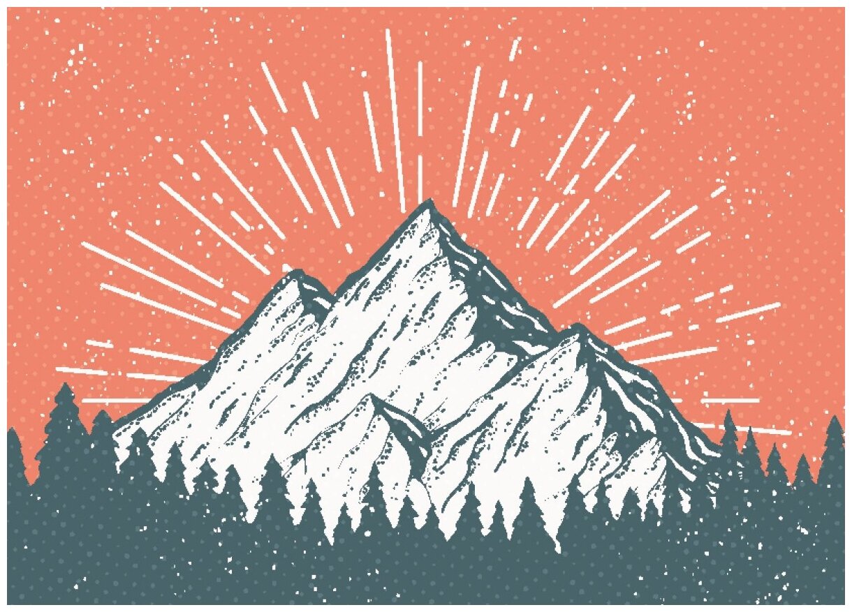 Постер / Плакат / Картина Снежные горы 60х90 см в подарочном тубусе