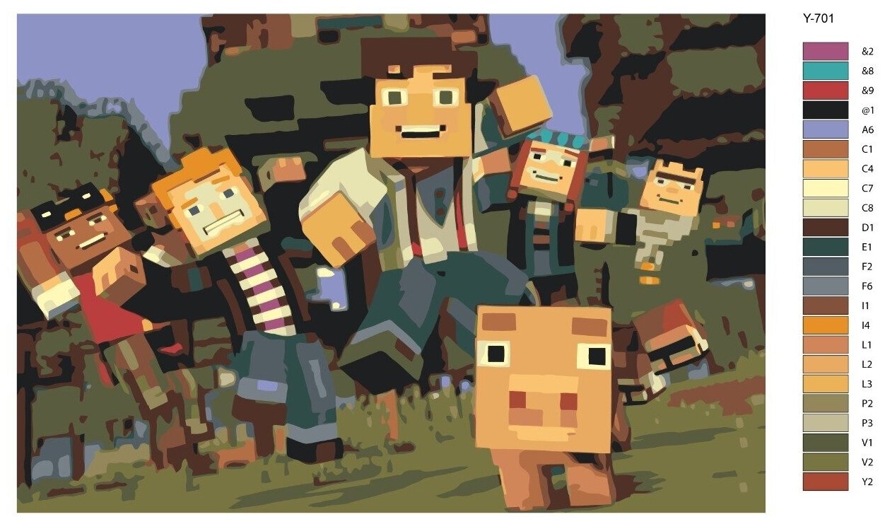 Картина по номерам Y-701 "Minecraft (Майнкрафт)" 50x70