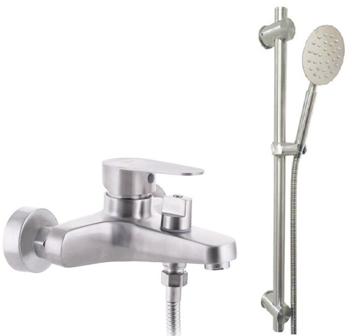 Смеситель для ванны из нержавеющей стали Zerix BAR HS-009+штанга для душа