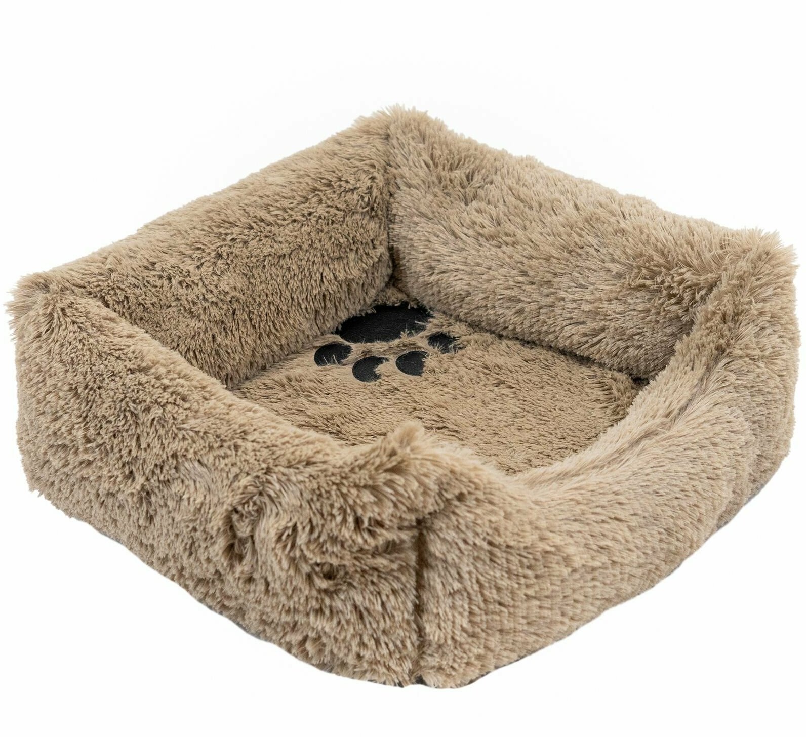 Лежак Дарэлл Zoo-M квадратный пухлый "BELKA" 55*55*17см с подушкой, коричневый