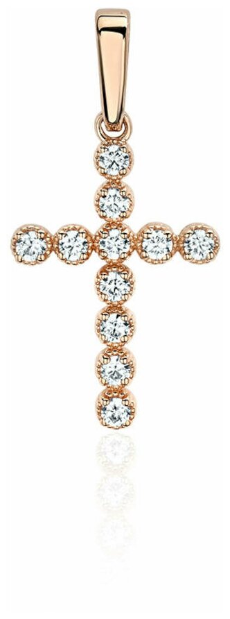 Подвеска Эстет, красное золото, 585 проба, фианит