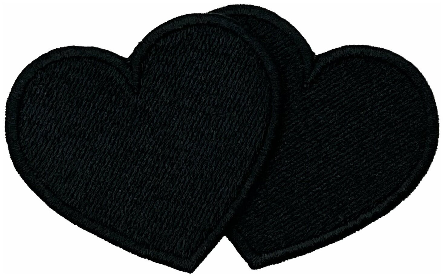 Набор из двух нашивок патчей на одежду в виде сердечек Love на термоплёнке (12315) 54х49 мм