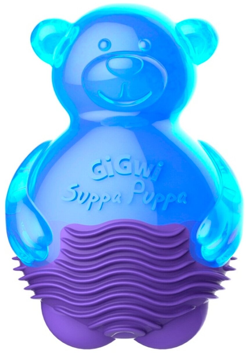 Игрушка для собак Мишка с пищалкой синий 9 см GiGwi (1 шт)