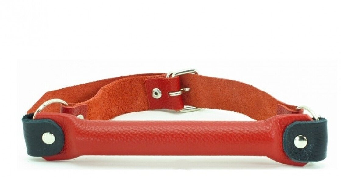 Кляп трензель из красной кожи