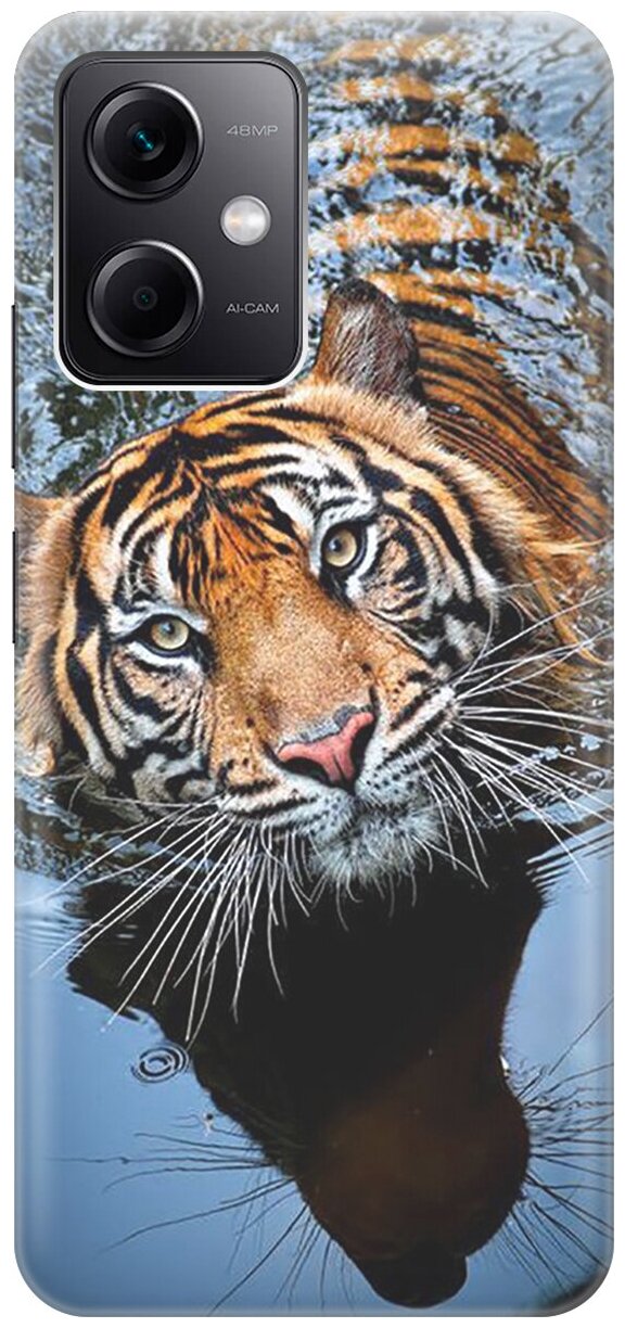 Силиконовый чехол Тигр купается на Xiaomi Redmi Note 12 / Сяоми Редми Ноут 12