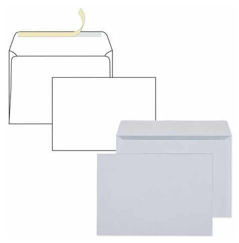 Конверт почтовый курт С5 (162х229 мм), отрывная лента, 80 г/м2, комплект 1000 шт, внутренняя запечатка, С5.01С