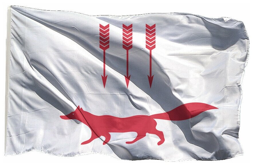 Флаг Саранска на шёлке, 90х135 см - для ручного древка