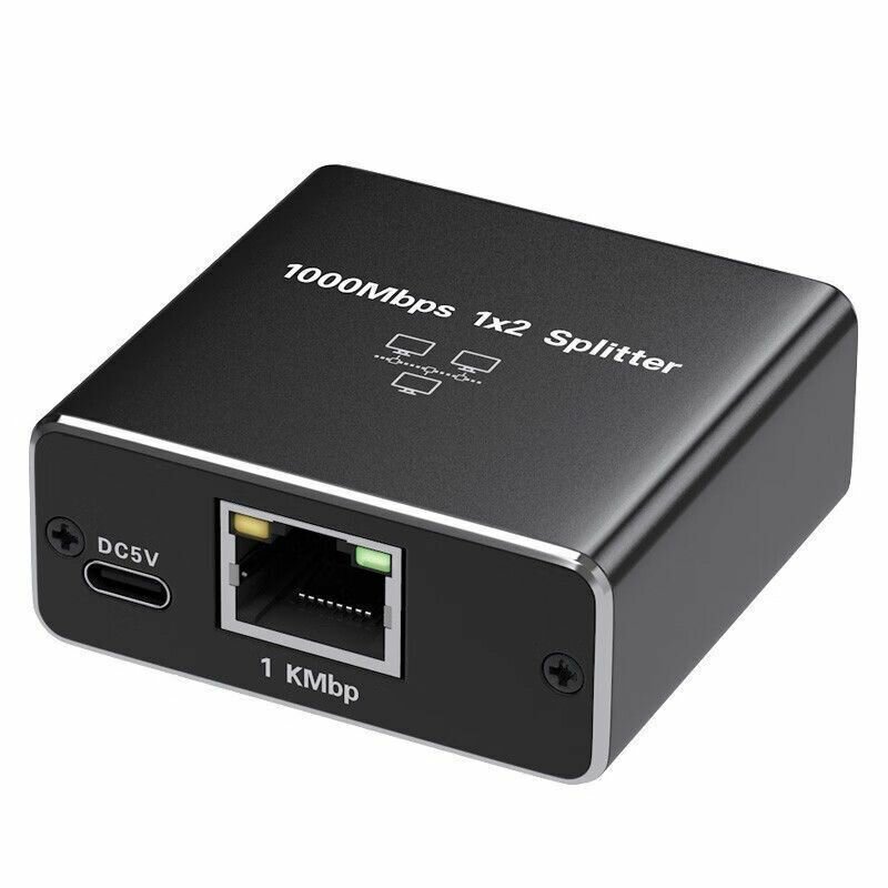 Разветвитель Gigabit Ethernet 1 в 2 выхода, 1000 Мбит/с - LAN/Интернет