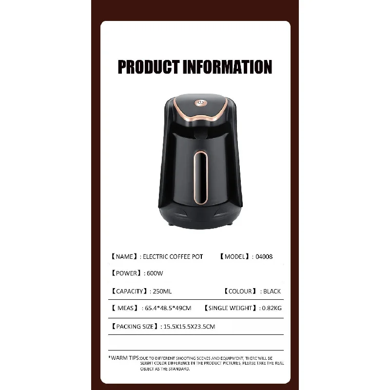 Portable espresso pot new turkish heated office coffee tea maker