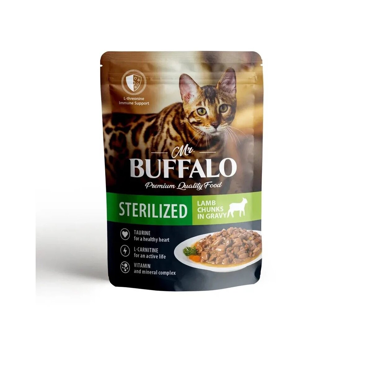 Mr.Buffalo 90157/B308 STERILIZED пауч. для стерилизованных кошек Ягненок в соусе 85г