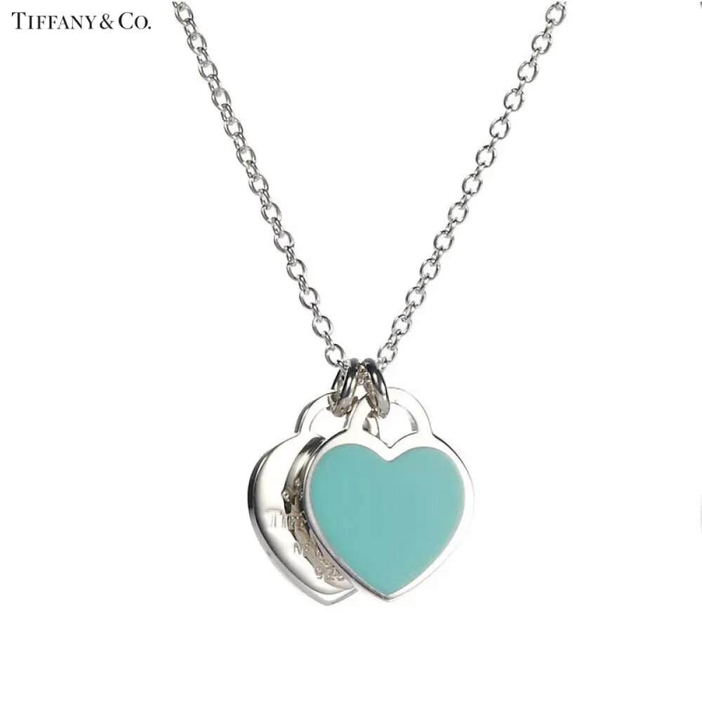 Tiffany & Co Return to Tiffany Серебряное колье с мини-двойным сердцем и подвеской