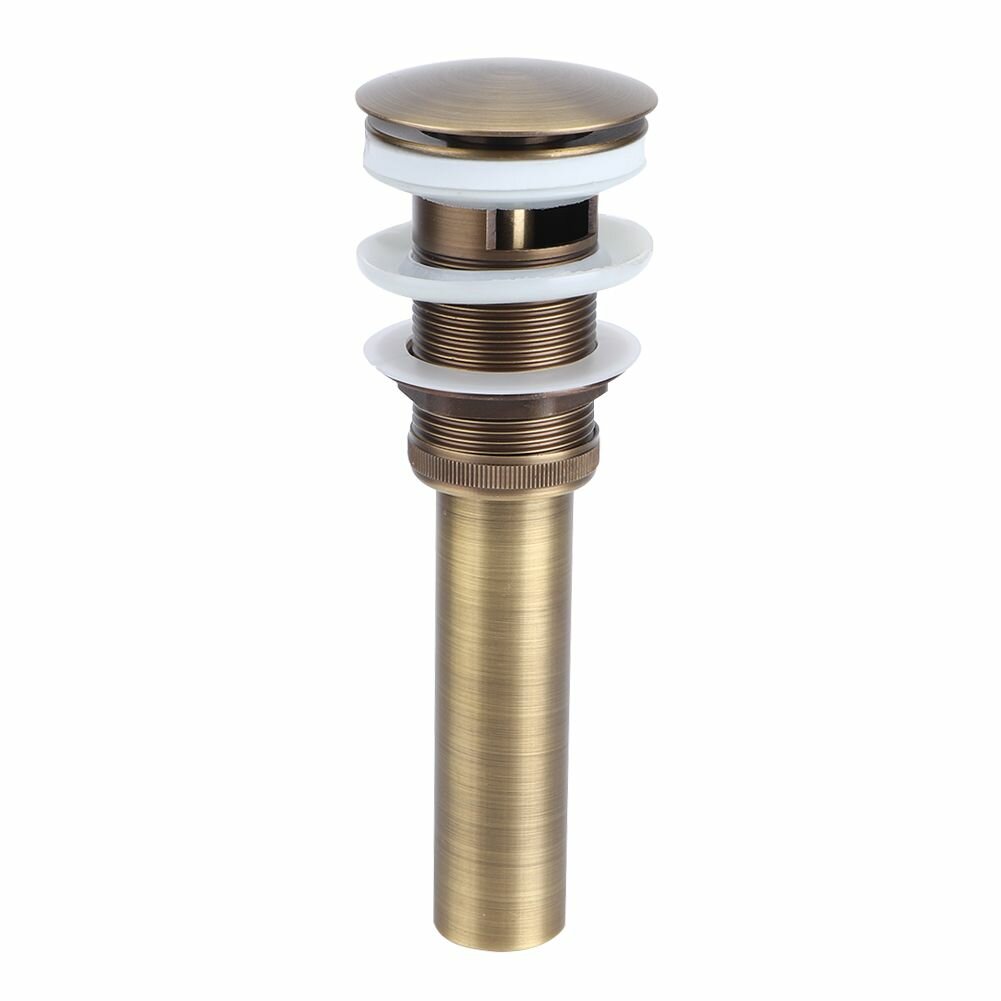 Латунный сливной кран для раковины с переливом, элегантный стиль, прочный и простой в установке.