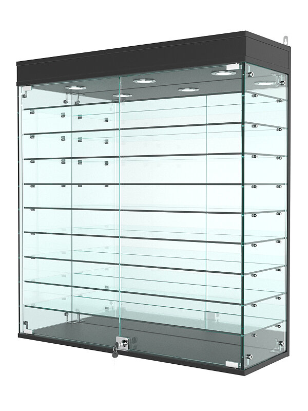 Витрина "атриум" настенная №4А-6Г, Черный. Производитель товара - компания Westcom.