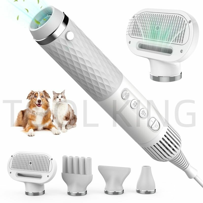 5 в 1 Фен для груминга собак / Фен для домашних животных / Высокоскоростной портативный, тихий и с функцией интеллектуального температурного контроля NTC