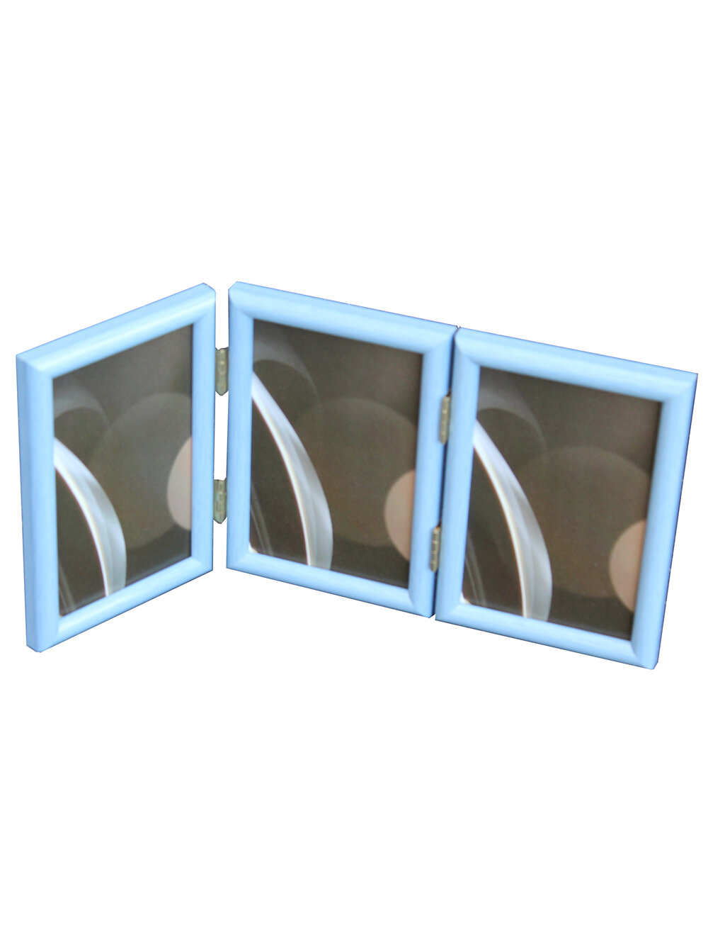 Рамка тройная вертикальная 15х21 см голубой вставка - пластик багет 1302