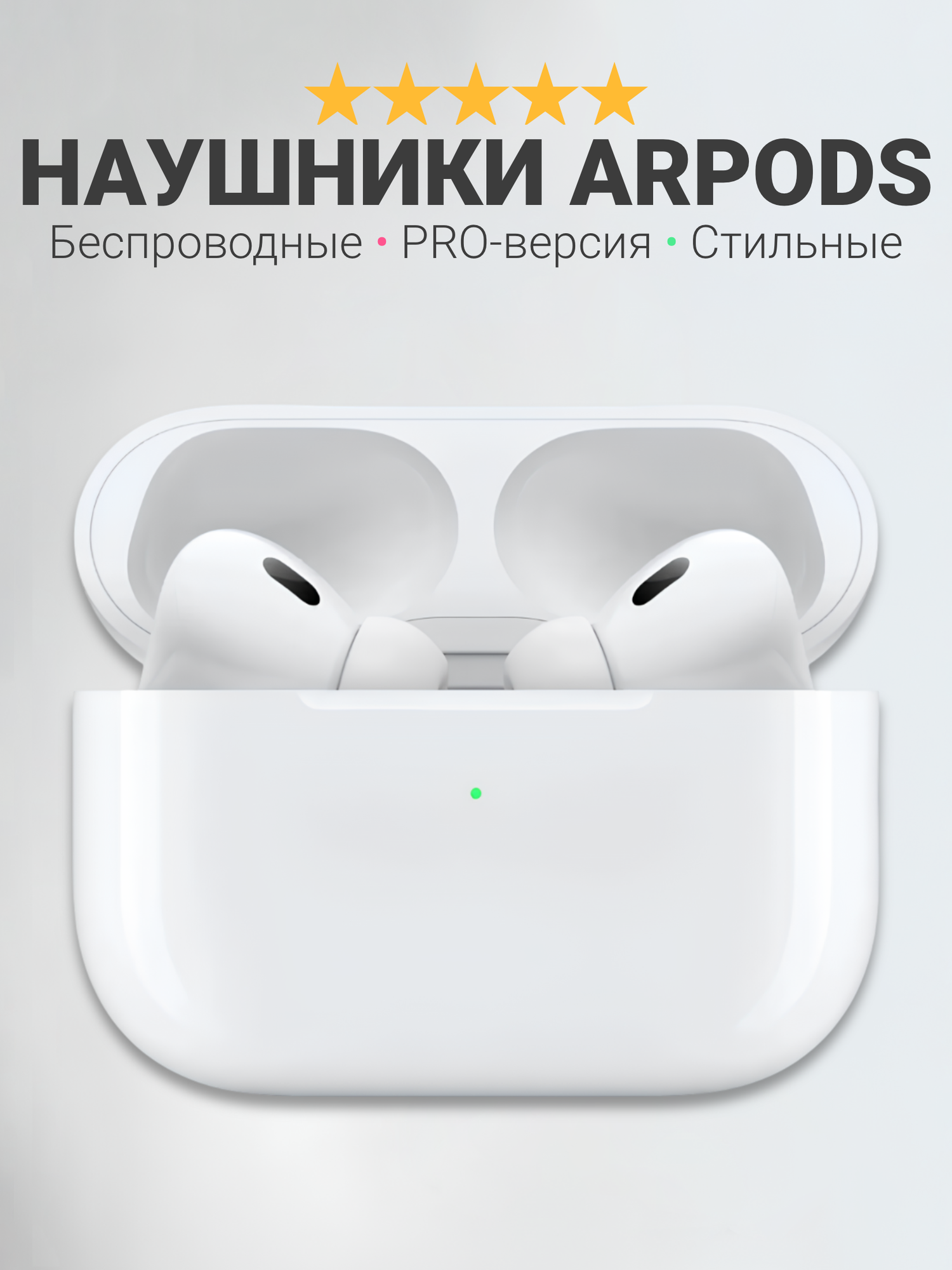 Наушники беспроводные Pods для iPhone, iOS/Android, анимация, Bluetooth 5.1, защита от пыли и влаги, белые
