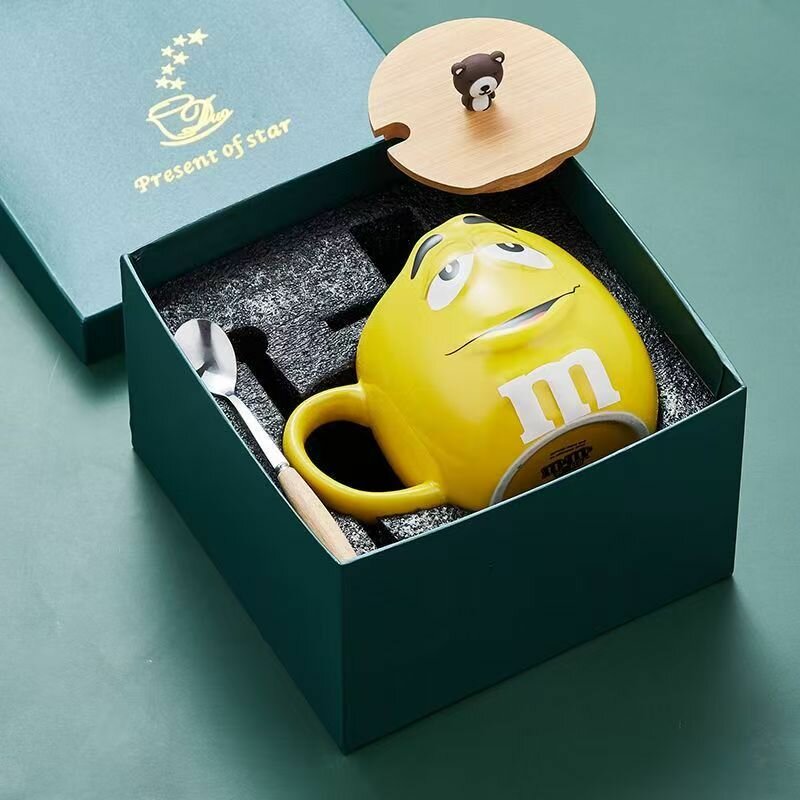 Кружка "Мак", керамика, с ложкой и крышкой, в подарочной упаковке