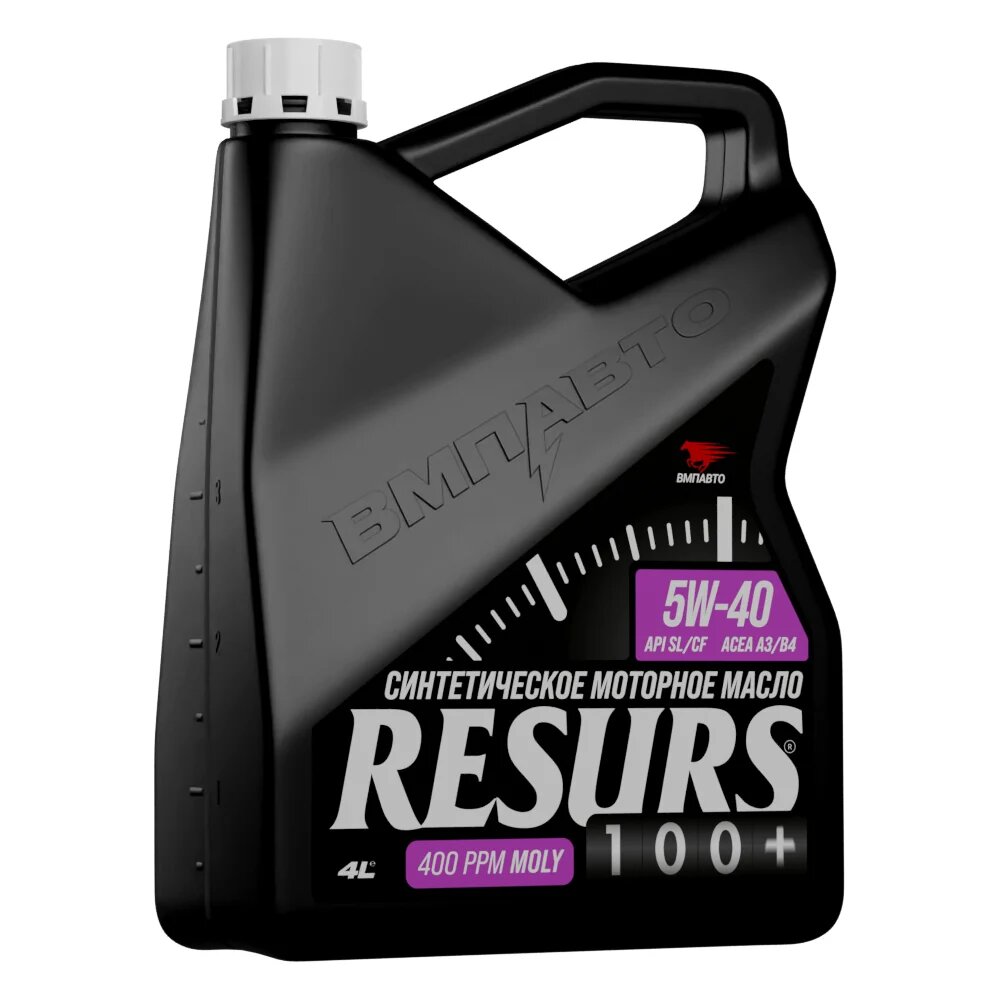 Моторное синтетическое масло ВМПАВТО Resurs 5w40 (A3/B4; SL/CF), канистра 4л 9292 для увеличения срока
