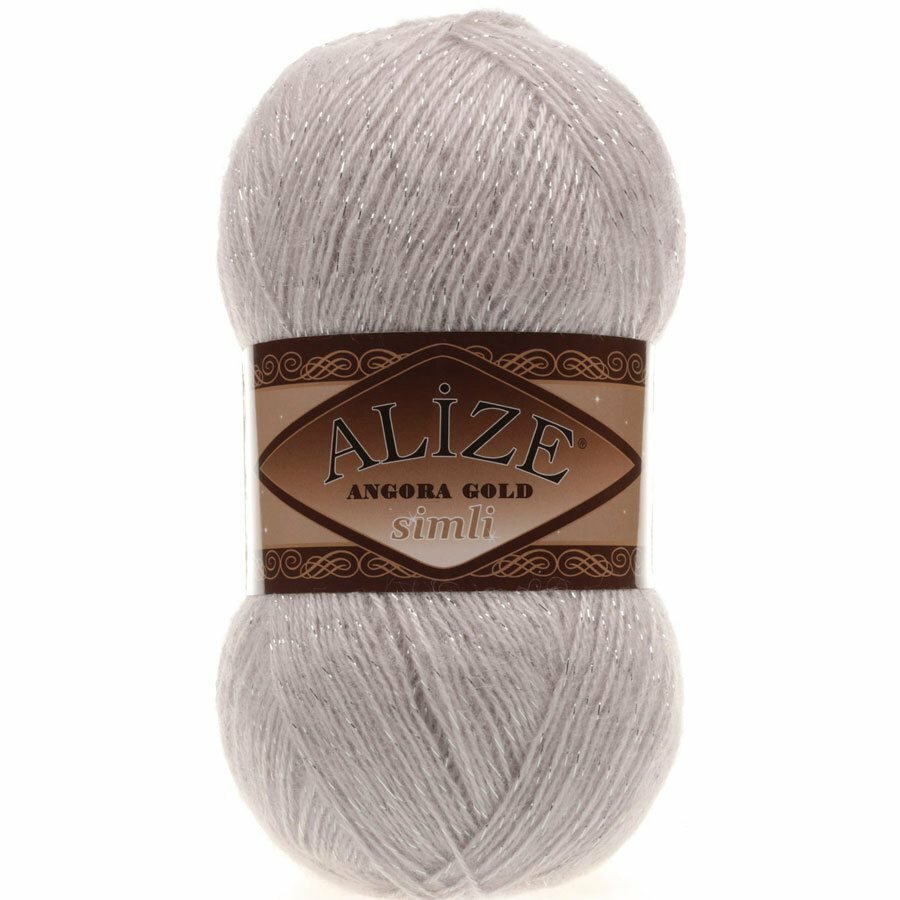 Пряжа Alize ANGORA GOLD SIMLI 168 белая зима (5 мотков)