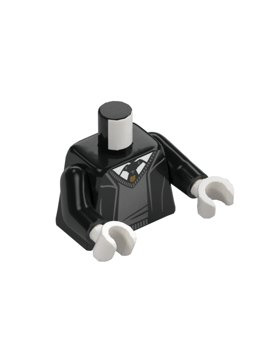 Деталь Lego Torso Robe with Hood, Dark Bluish Gray Sweater, White Shirt and Hogwarts Crest Tie Pattern / Black Arms / White Hands (973pb4420c04)