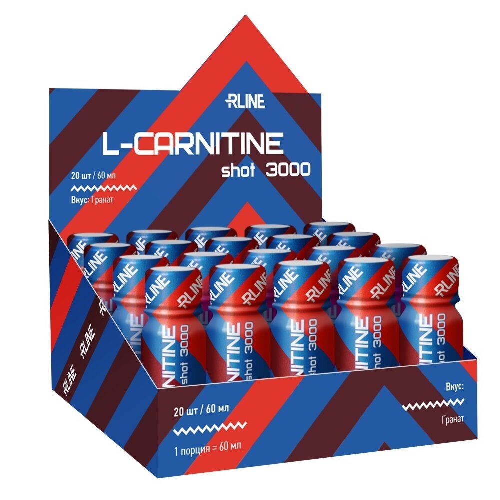 L-карнитин жидкий L-Carnitine Shot 3000 - 60 мл 20 шт (R-Line Sport Nutrition) Гранат