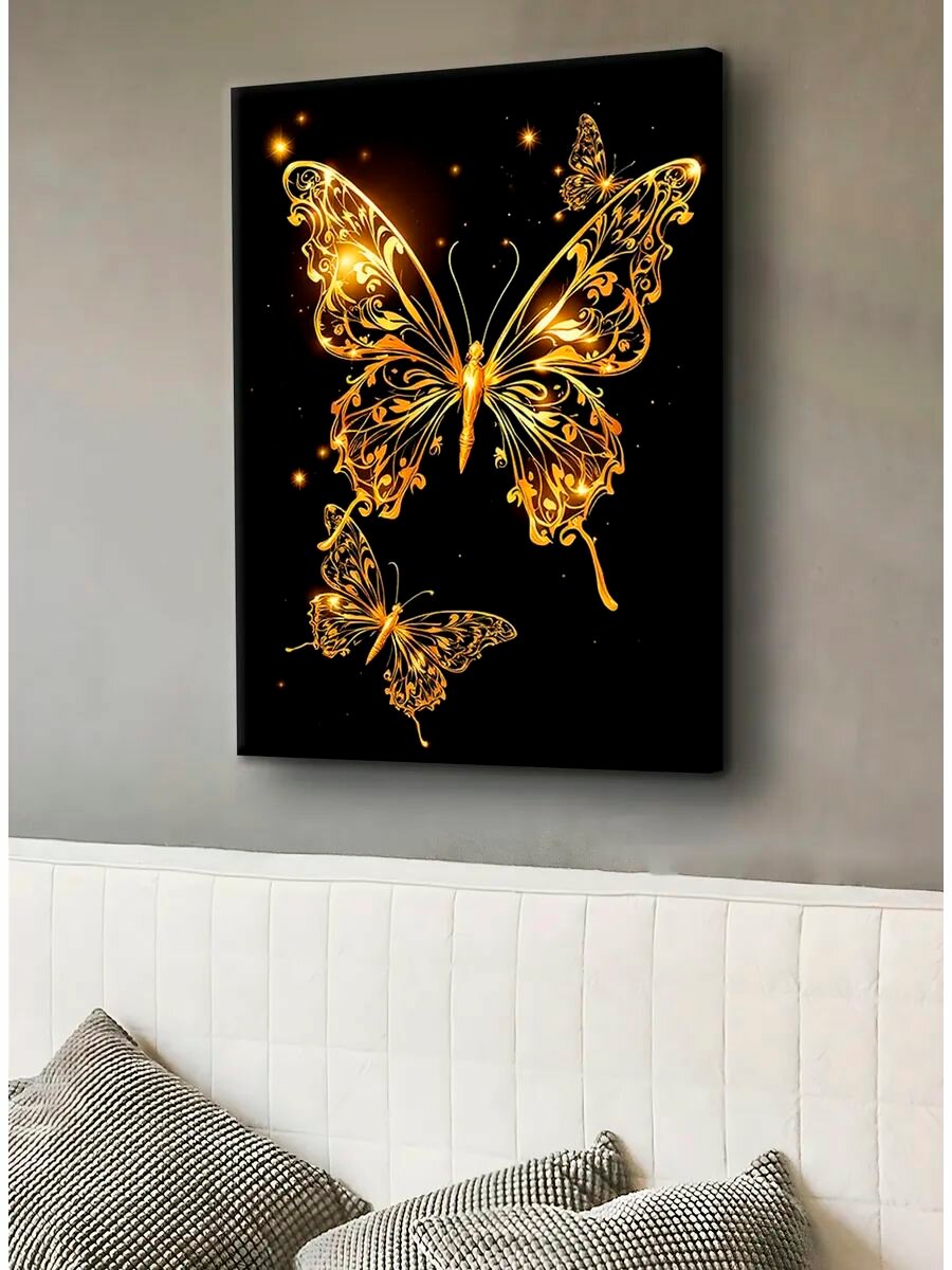 Картина "Золотые бабочки", галерейная 50х70см 1шт.