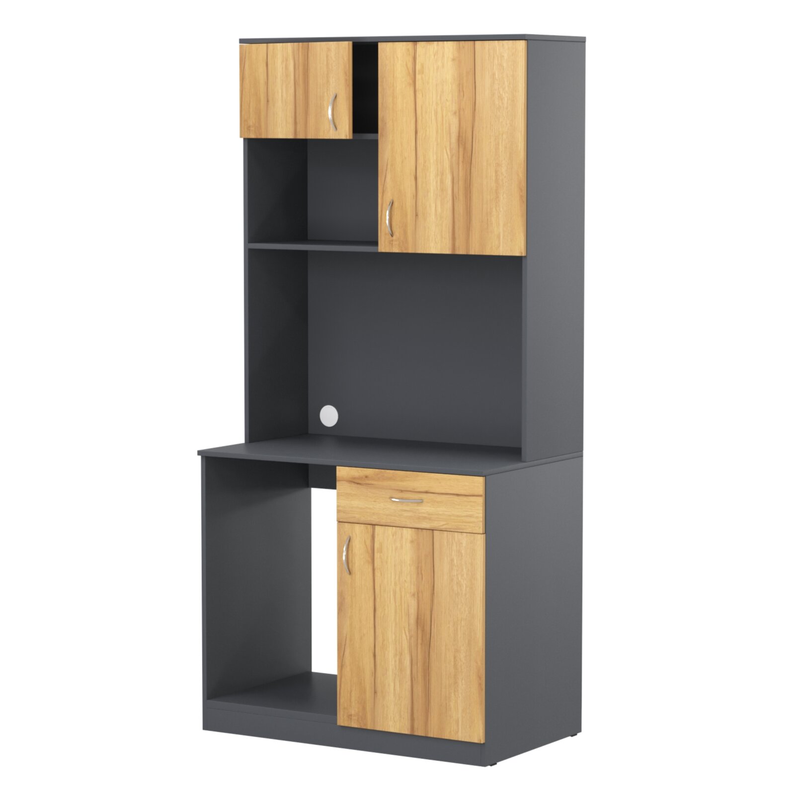 Офисная мини-кухня практик №2, Темно-Серый + Дуб Золотистый. Производство товара - компания ТОБ.