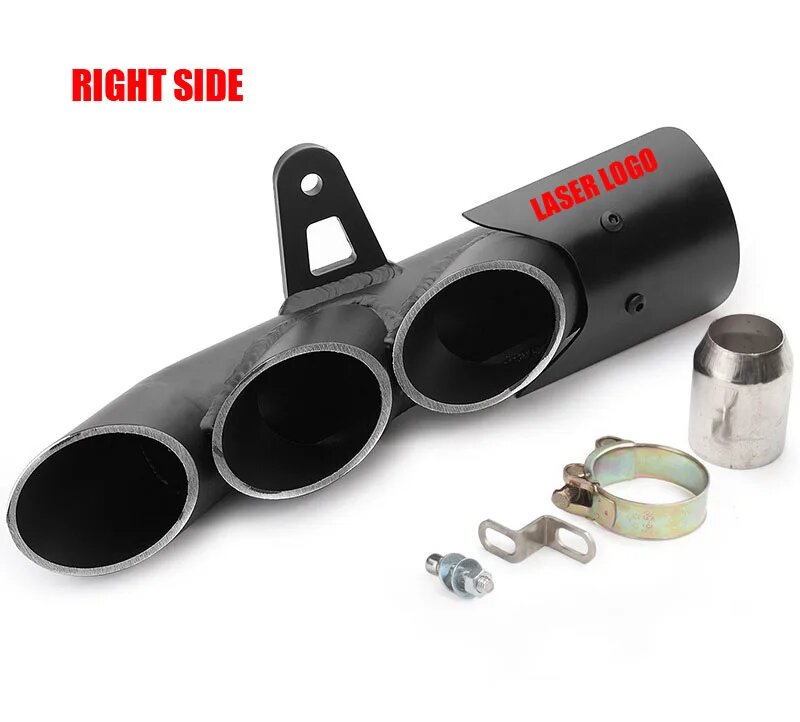 Универсальный глушитель выхлопной трубы для мотоцикла 51 мм для R1 R6 R15 FZ1 MT09 R6 Z900 zx6r cbr500r gsxr1000r Серый, B2-RIGHT SIDE