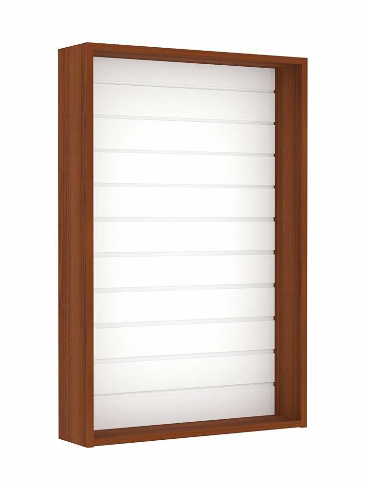 Витрина настенная №2-1В без дверей с эконом панелью, Орех. Без полок.