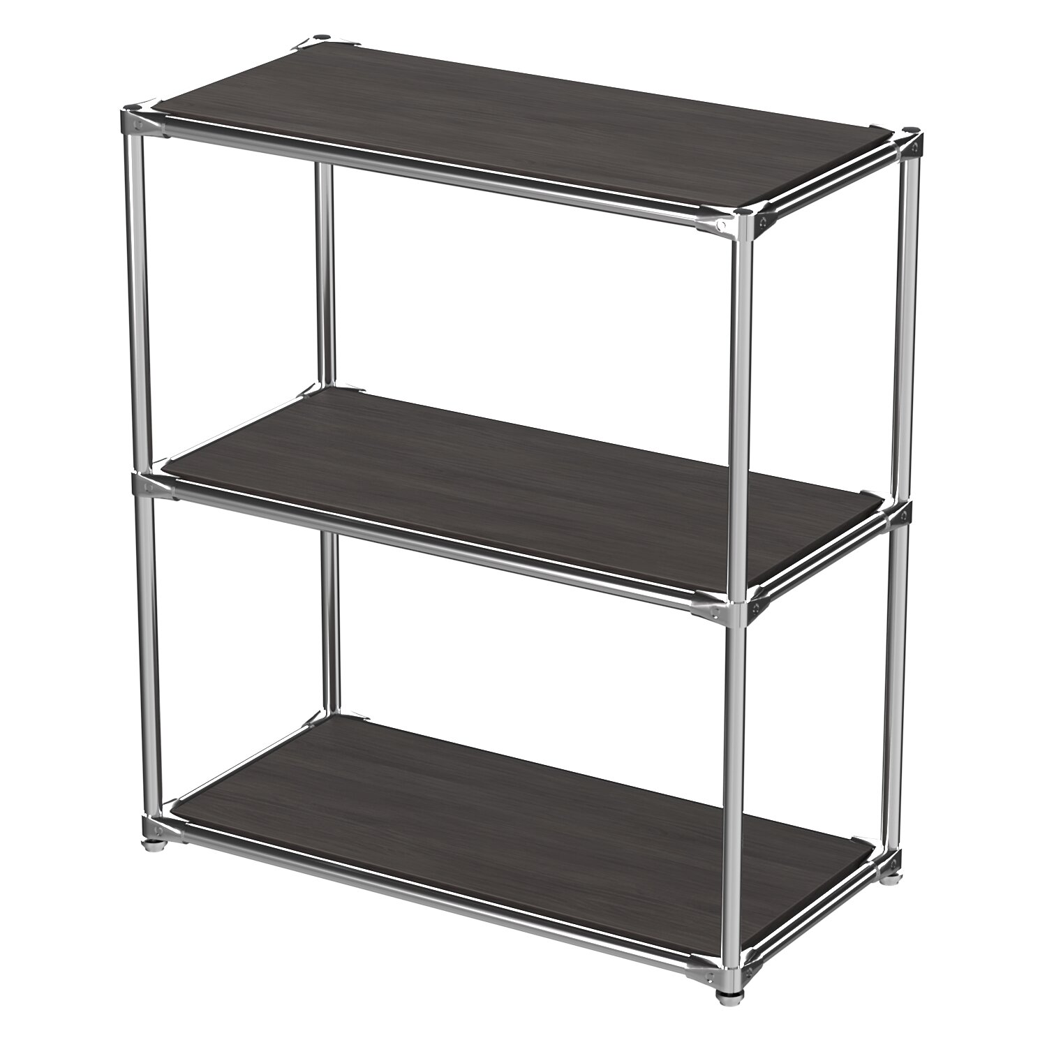 Хромированный стеллаж стиль №3а-3 с прочными полками, Грейвуд