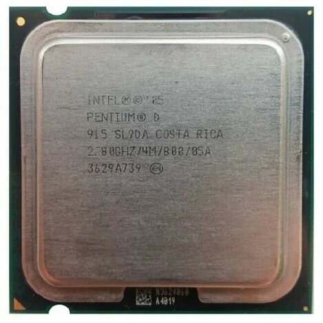 Процессор Intel Pentium D 915 (HH80553PG0724MN) OEM - LGA 775, 2 x 2,8 ГГц, L2 - 2048 КБ, DDR3, TDP 95 Вт