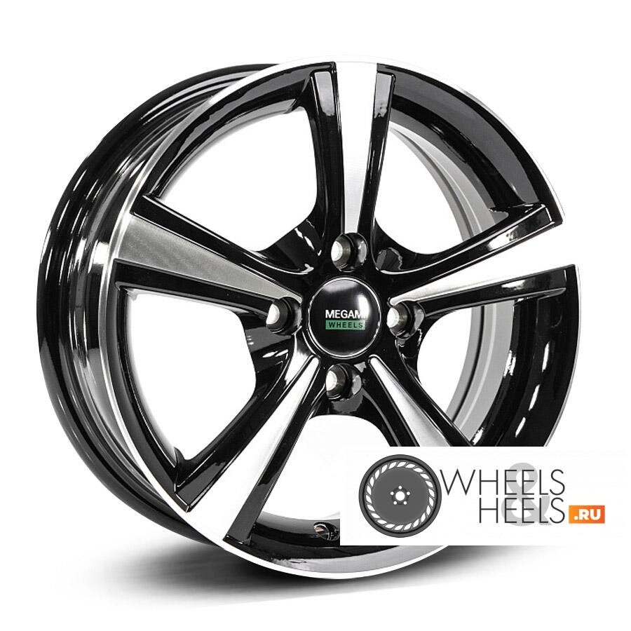 Диск автомобильный литой Megami MGM-10 14x5.5 4x100 et35 dia67.1 Черный с полированной лицевой поверхностью