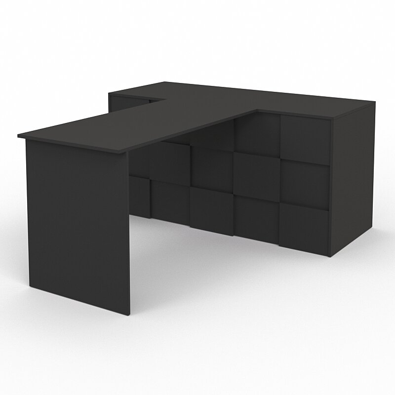 Стол руководителя №11 с приставкой брифингом, Черный. Производитель товара - компания Westcom.