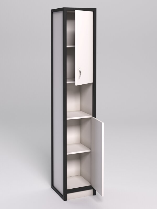 Шкаф офисный с нишей узкий Ш-46 "стронг" в стиле лофт, Белый. Производитель товара - компания Westcom.