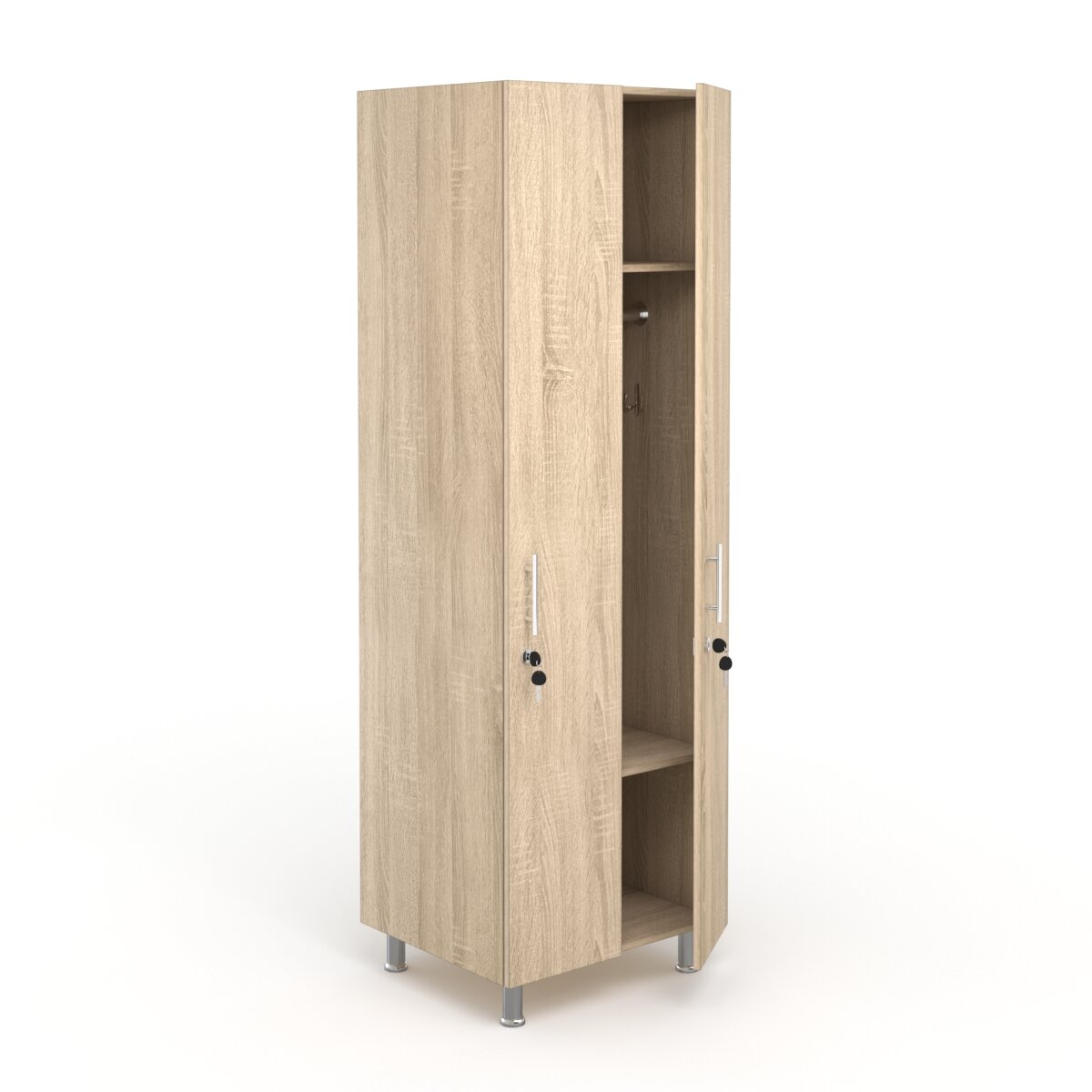 Шкаф для раздевалок 2х-секционный, Дуб Сонома. Производитель товара - компания Westcom.