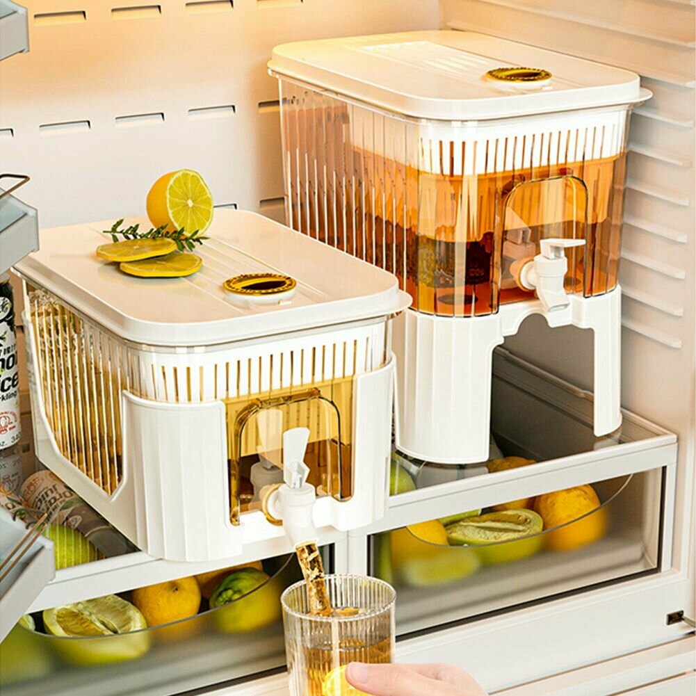 Органайзер для напитков в холодильник диспенсер для сока и воды переносной. Лимонадник с краном，Костюм-двойка
