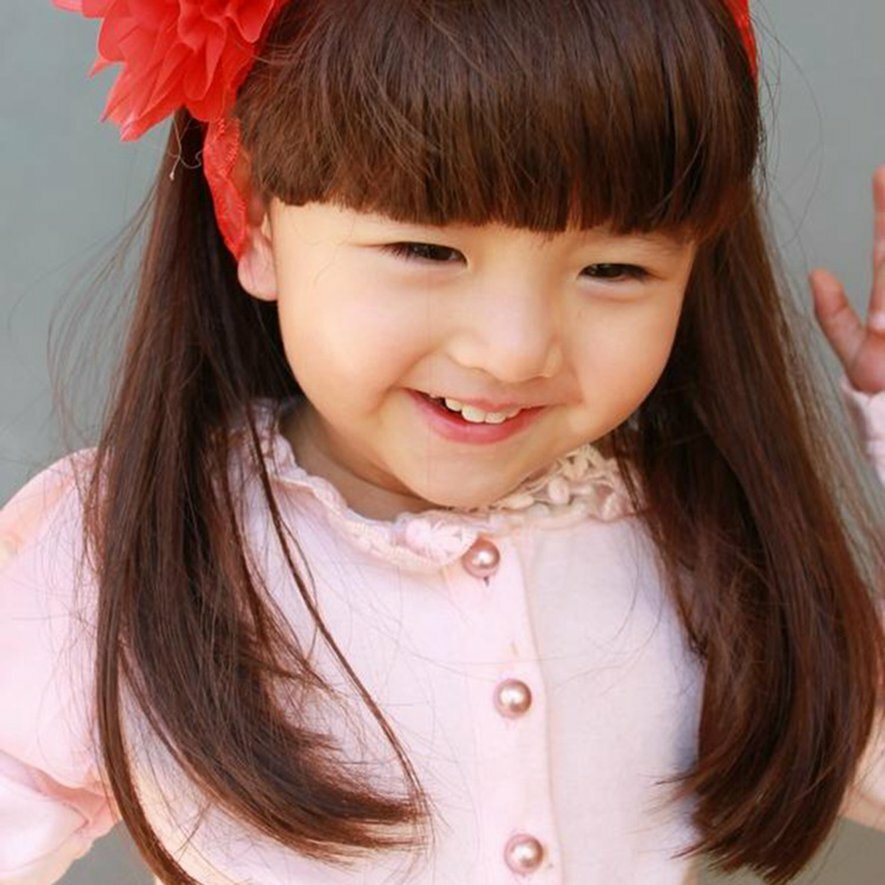 Синтетические термостойкие волокна прямые детские волосы коричневый/черный детский парик коричневый для детей 1-4 лет