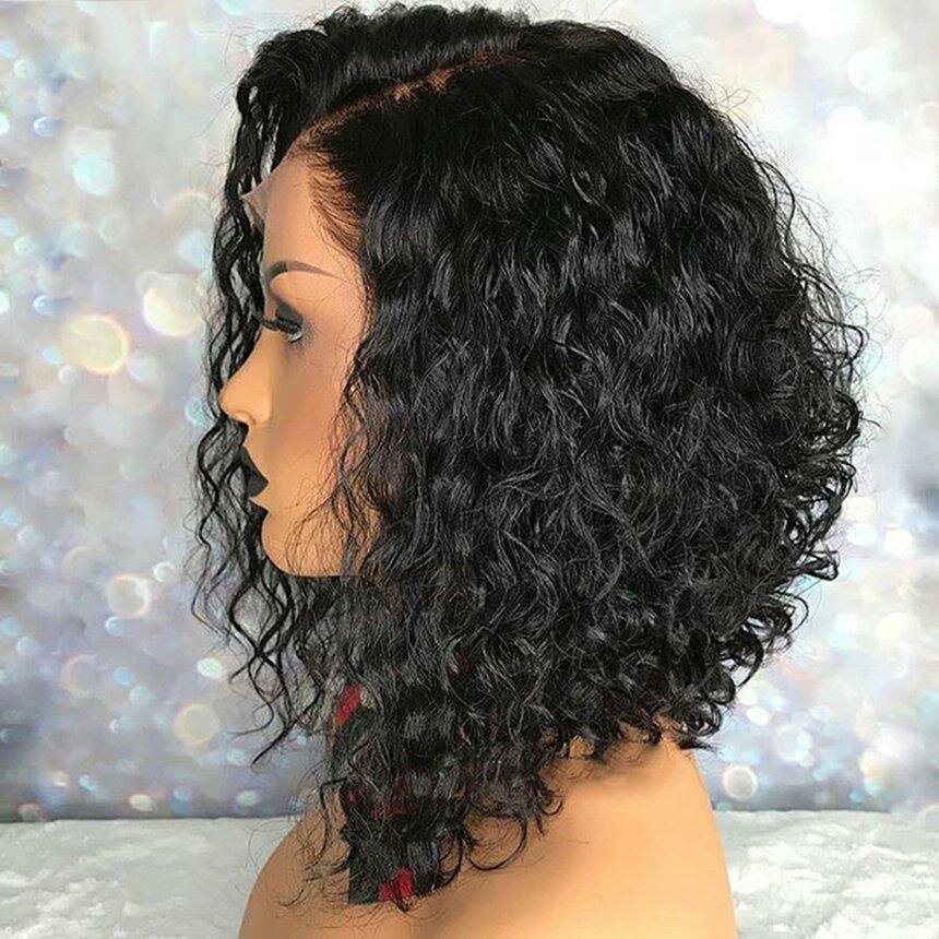 Короткие красивые цветные вьющиеся растягивающиеся синтетические кружевные передние парики с розовой сеткой для женщин и девочек, ежедневный макияж