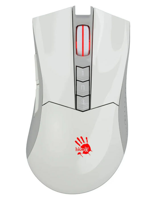 Мышка A4Tech Bloody R90 Plus белый оптич. 5000dpi беспров. USB 7but