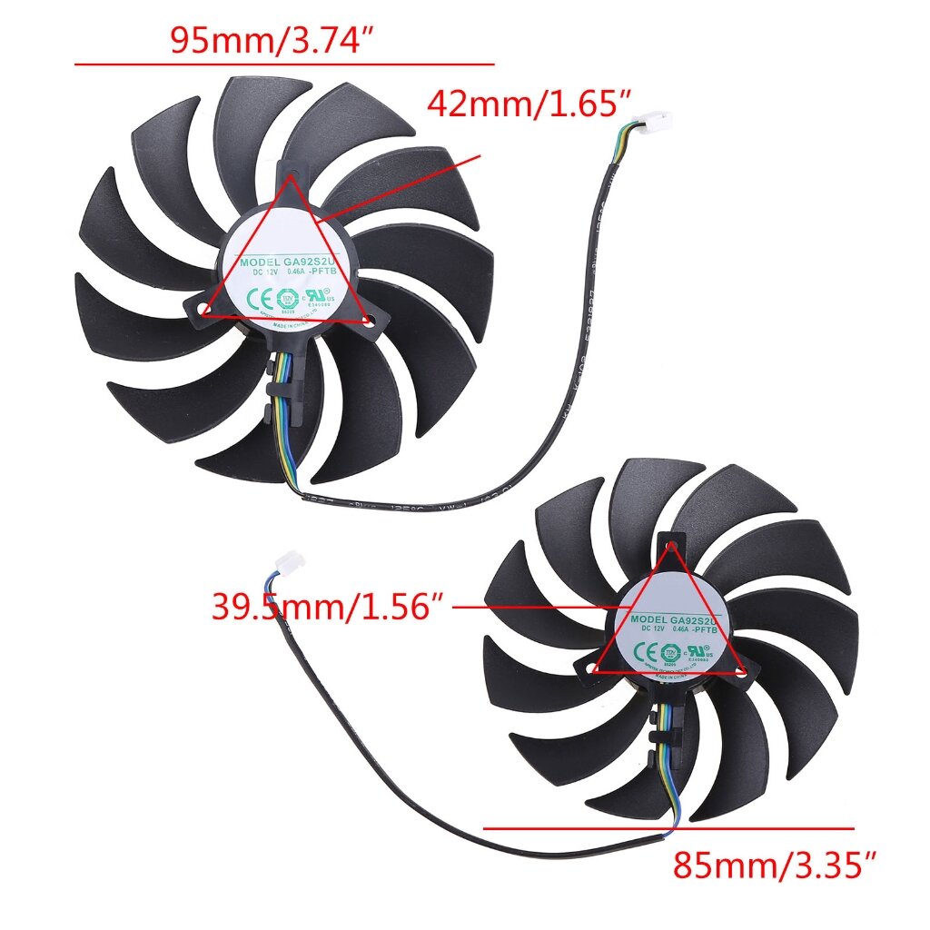 1 пара двухконтурных вентиляторов Zotac RTX3070 объемом 8 ГБ, один большой и один маленький