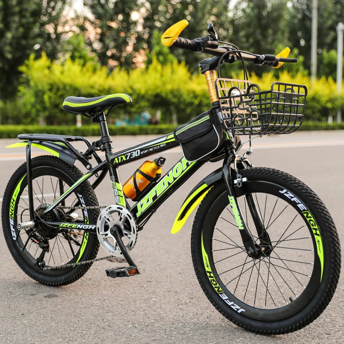 Подростковый горный дисковый 24" рост 130-145см 7 скоростей черный рама 13" MTB велик детский раш гоночный велоспорт хардтейл hardtail 9 лет 7 лет 8 лет SHIMANO скоростной велосипед RUSH HOUR NX 405