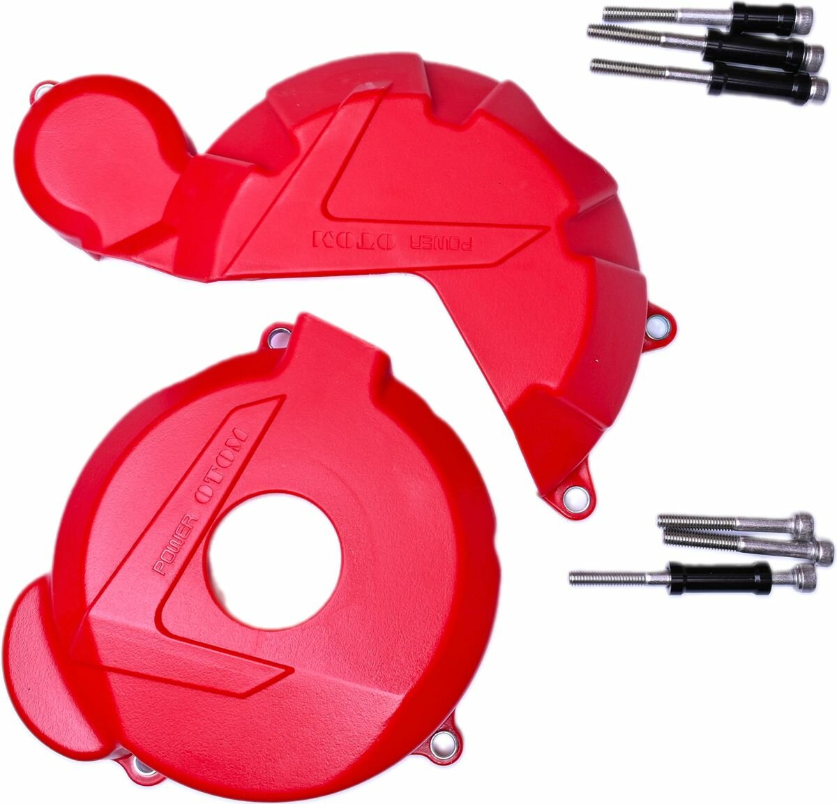 Защита крышек двигателя (компл. 2 шт.) ZS172FMM (CB250-F) красная OTOM на мотоцикл, питбайк, эндуро.