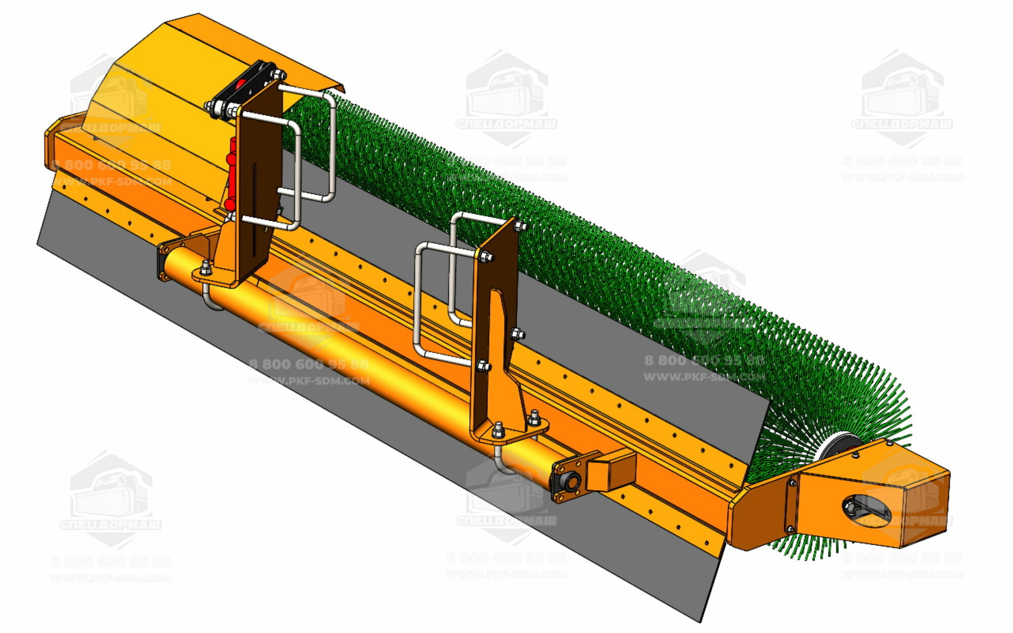 Средняя (межбазовая) щетка СДМ. ЩС для КДМ (рабочая ширина 2500 мм, ворс 550 мм)