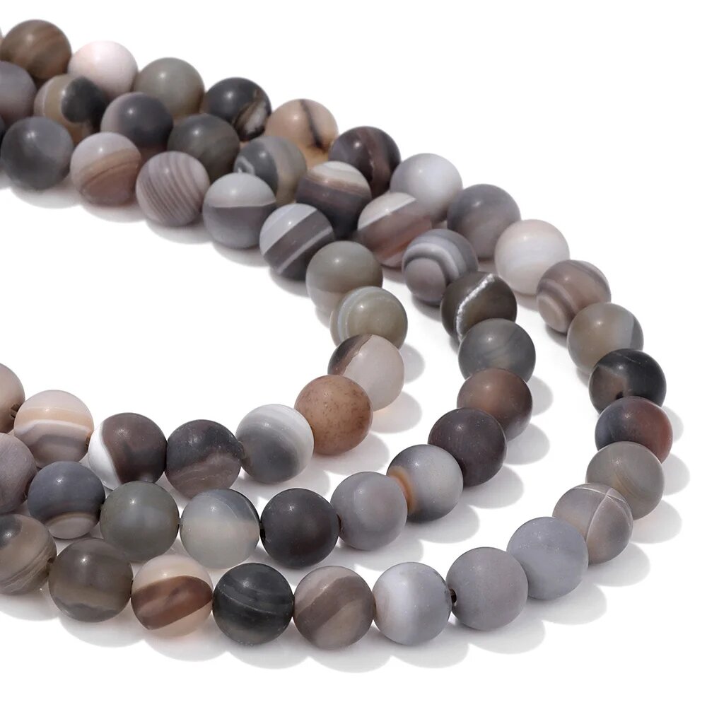 Матовые бусины из агата Vinswet 4-12 мм 6mm 59-63 beads, 3 Dark Gray Matte