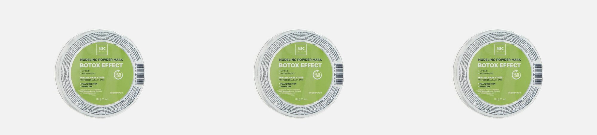 NAME SKIN CARE альгинатная моделирующая маска для лица Ботокс эффект, 30 мл, 3 шт