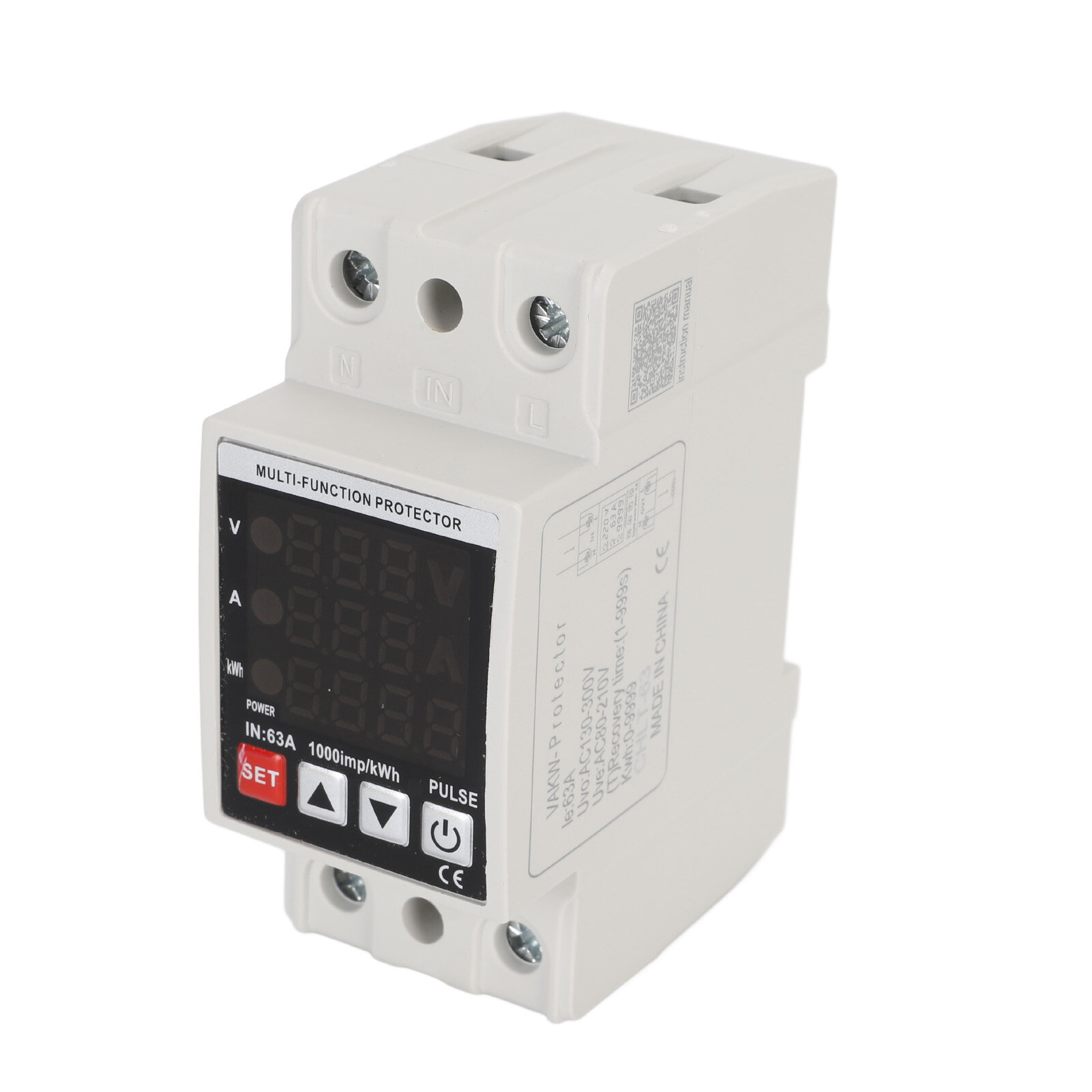 Регулируемый стабилизатор напряжения с тремя дисплеями. Защита от перенапряжения, пониженного напряжения, перегрузки, самоустанавливающийся.