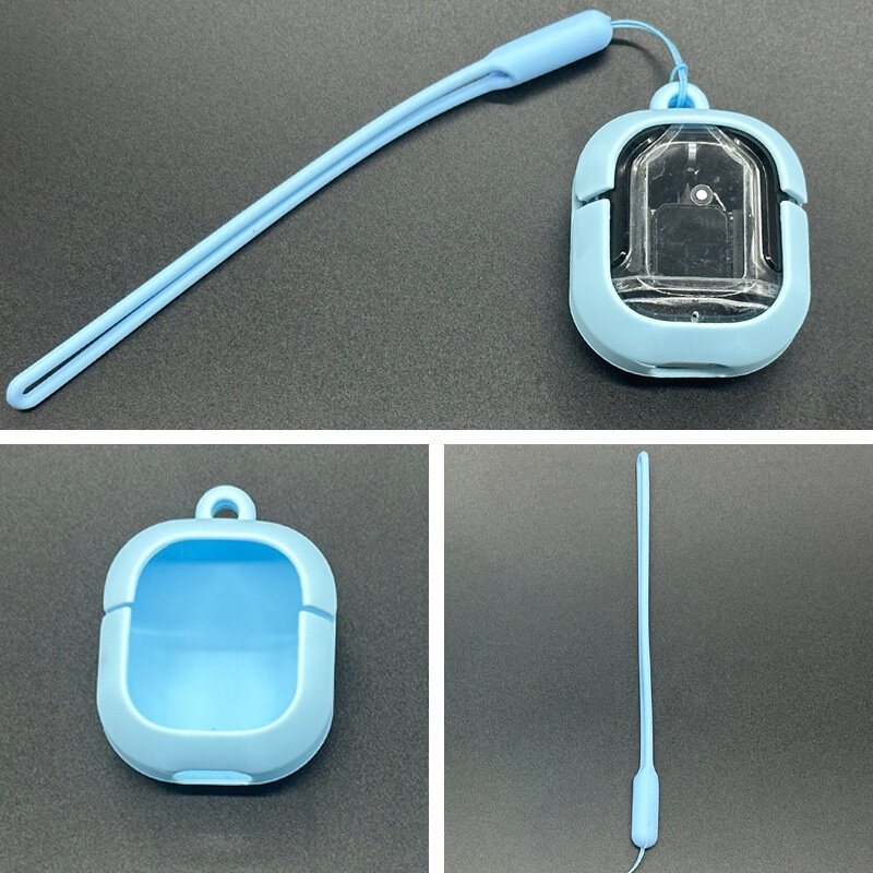 Чехол V-tai nghe, для Air31, силиконовый, с цифровым дисплеем, светло-голубой