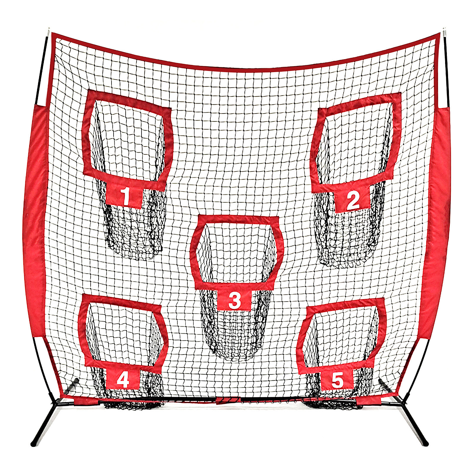 Тренировочная сетка для футбола 7x7 футов, футбольные ворота с 5 мишенями для квотербеков, складная сумка для переноски, для тренировок на заднем дворе.