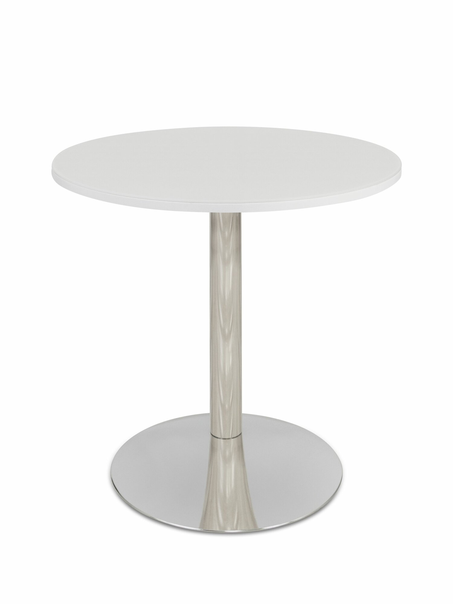 Стол обеденный МДФ+стекло Троя-18 белый/хром D70