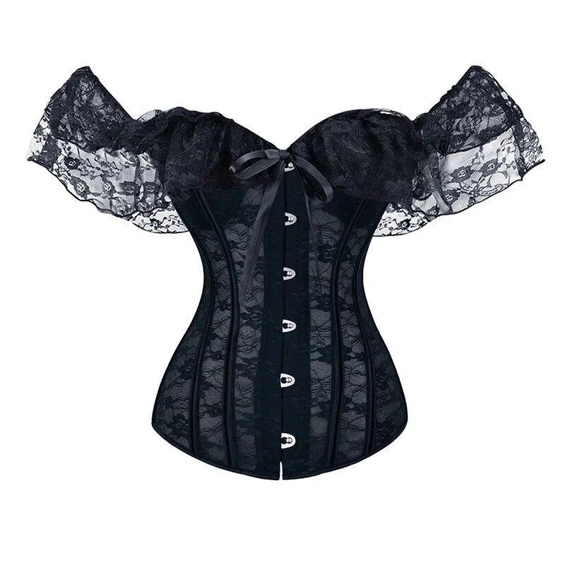 Черный корсет Hallolilla XL, кружевной, 5-1832-Black lace